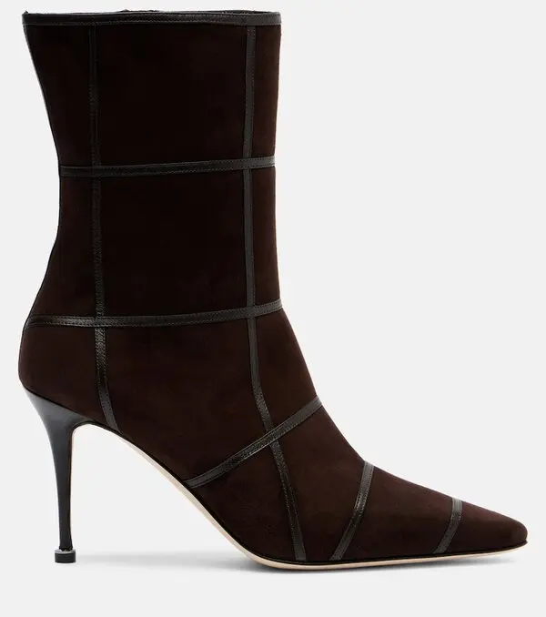 Manolo Blahnik Trulona 90 Suede Ankle Boots