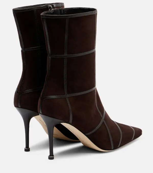 Manolo Blahnik Trulona 90 Suede Ankle Boots