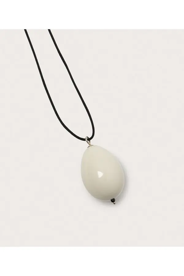 GOHAR WORLD Egg Host Pendant Necklace - White  Copper  & Sterling Silver