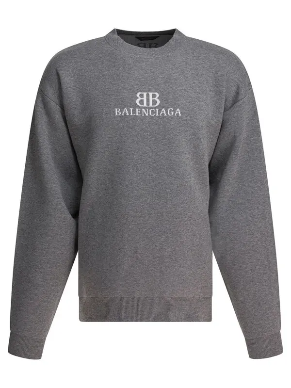 Balenciaga Cotton Crewneck Sweatshirt - Grey