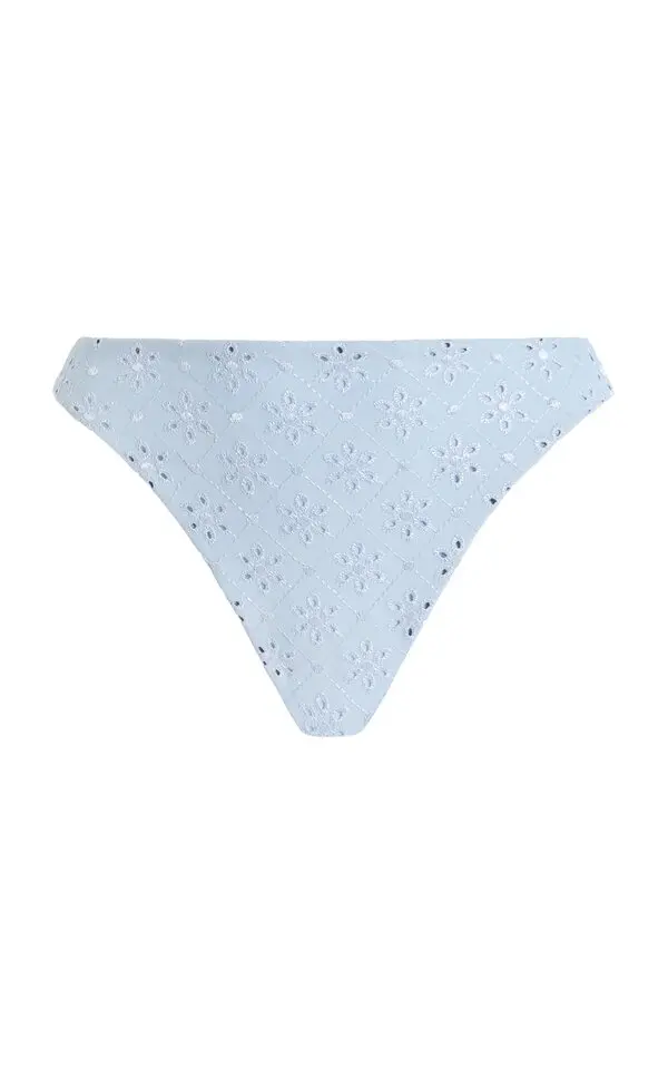 JUILLET Edie Broderie Anglaise Bikini Bottom - Blue