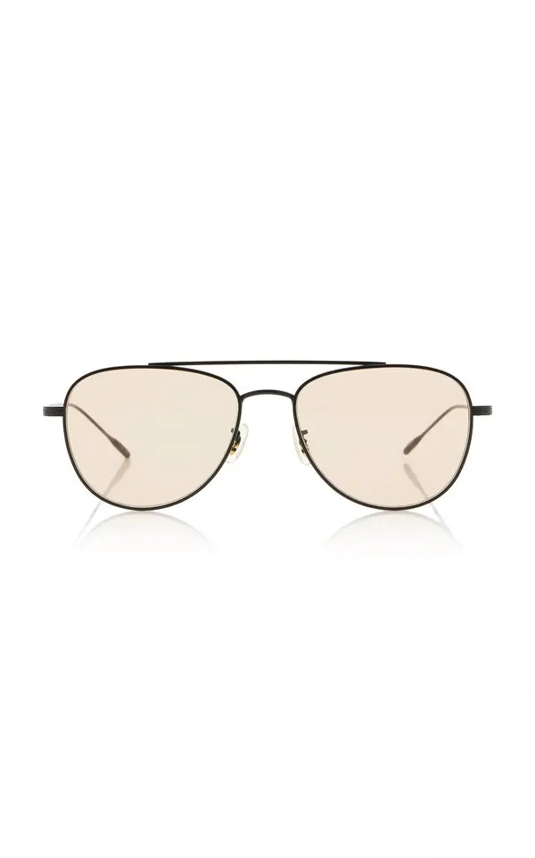 Oliver Spencer Stilson Aviator-frame Sunglasses - Black