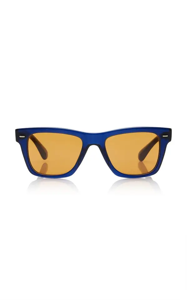 Oliver Spencer Square-frame Sunglasses - Navy