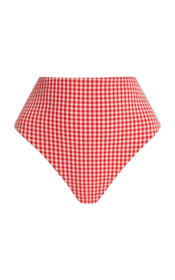 JUILLET Vera Plaid Bikini Bottom - Red