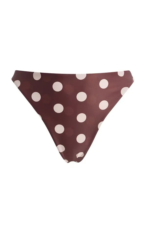 JUILLET Edie Polka Dot Bikini Bottoms - Brown