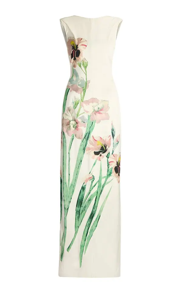 Erdem Floral Duchess Satin Gown - Multi