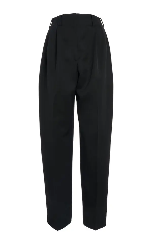 Givenchy Double-pleated Low-waisted Wool Trousers - Black