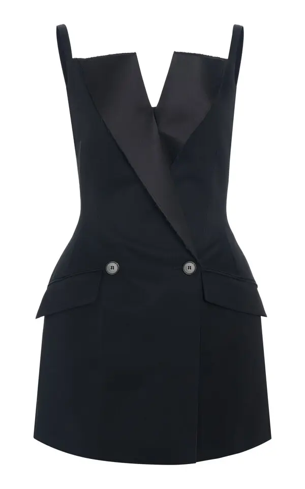 Givenchy Wool Grain De Poudre Mini Tuxedo Dress
