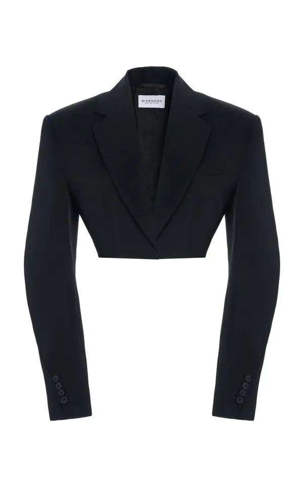 Givenchy Cropped Cocoon Tuxedo Jacket - Black