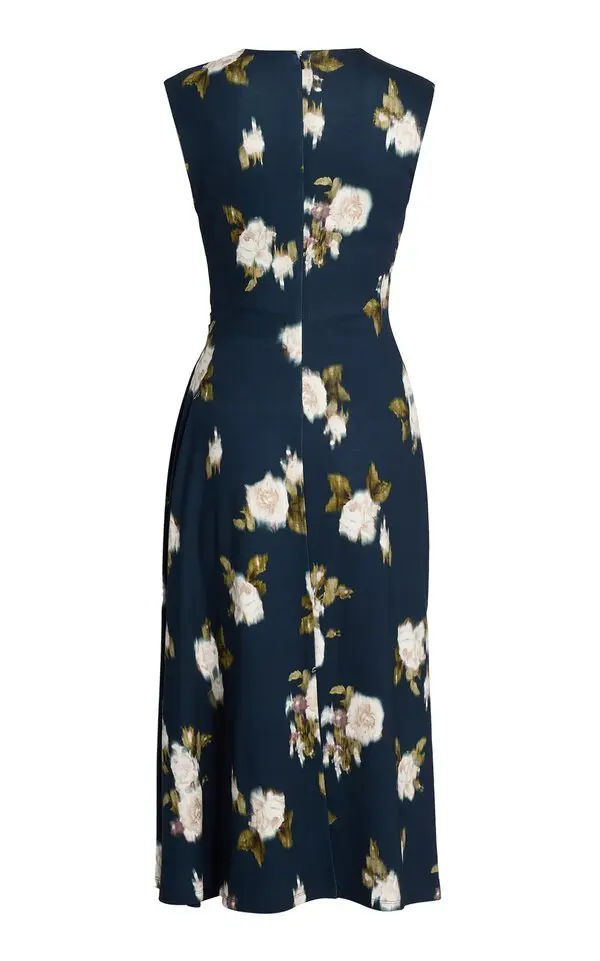 Erdem Floral Ponte Midi Dress