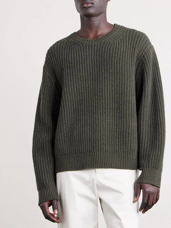 NILI LOTAN Tyler Ribbed Merino Wool Sweater