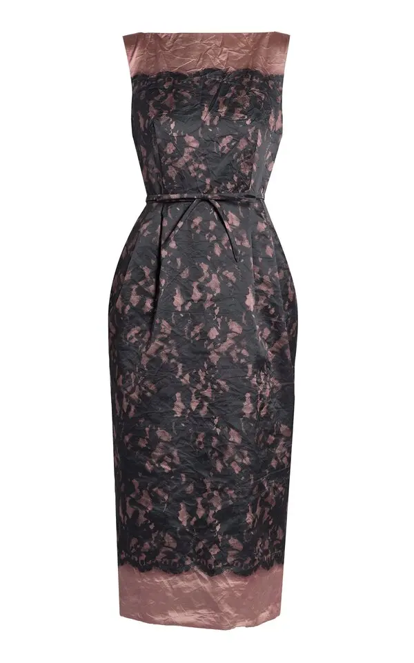 Erdem Floral Ruffled Satin Midi Dress - Print