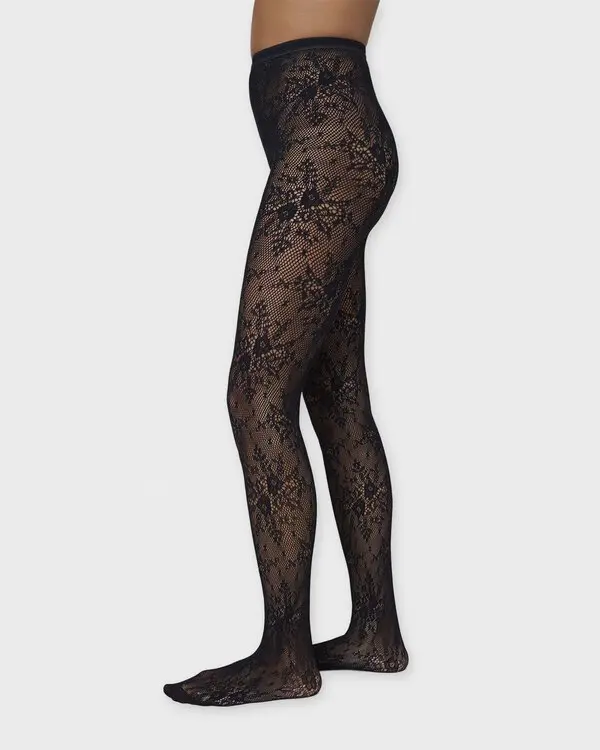 Swedish Stockings Rosa Lace Tights - Black