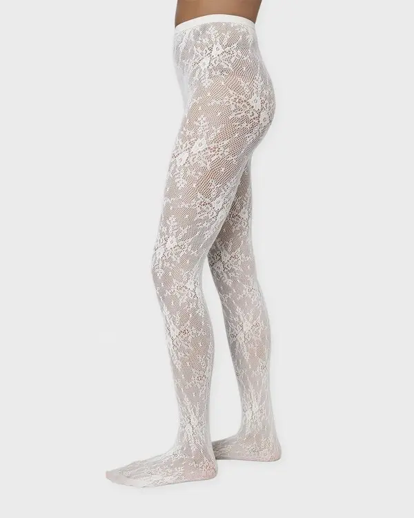 Swedish Stockings Lace Tights - Ivory
