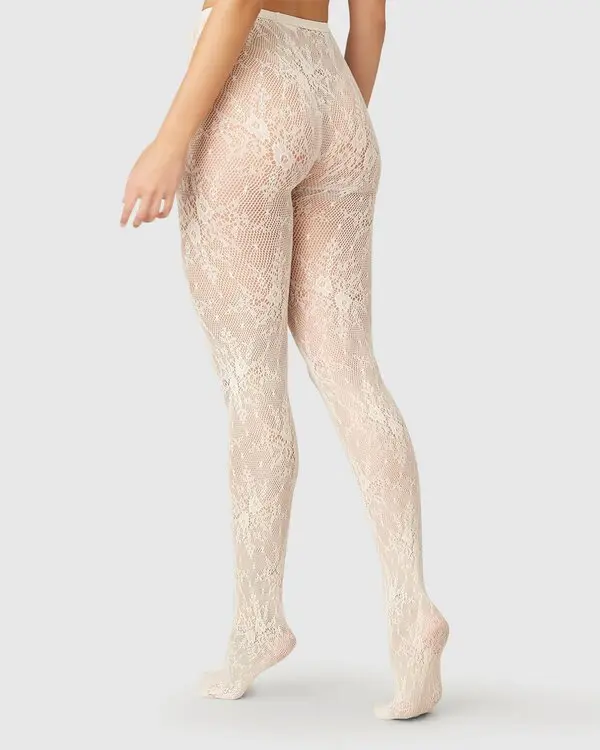 Swedish Stockings Lace Tights - Ivory