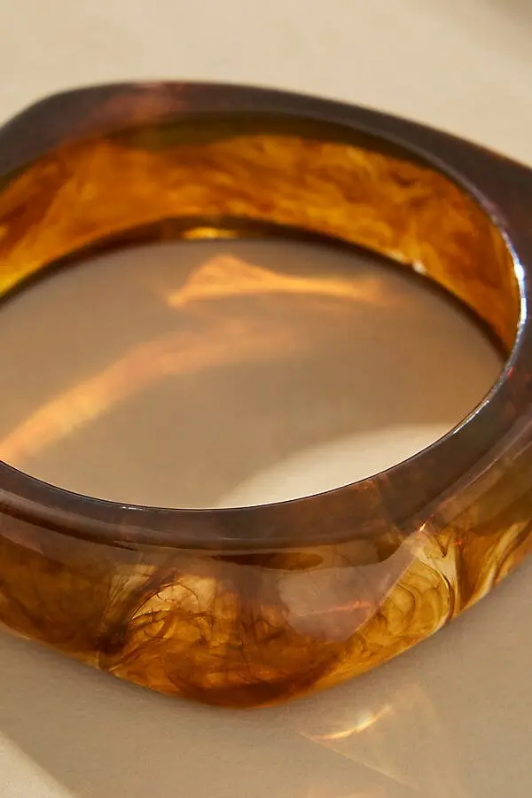 Anthropologie Square Resin Bangle Bracelet