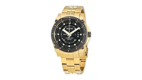 Bulova Precisionist Gold Watch With Diamonds - Stainless Steel