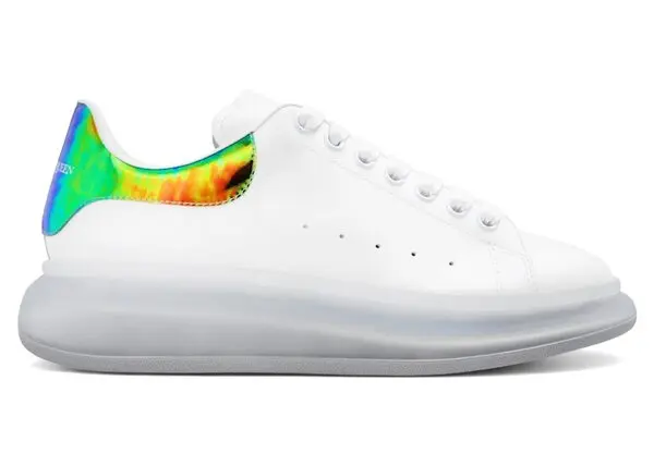 Alexander McQueen Oversized Iridescent Tab Sneakers - Black/white/transparent