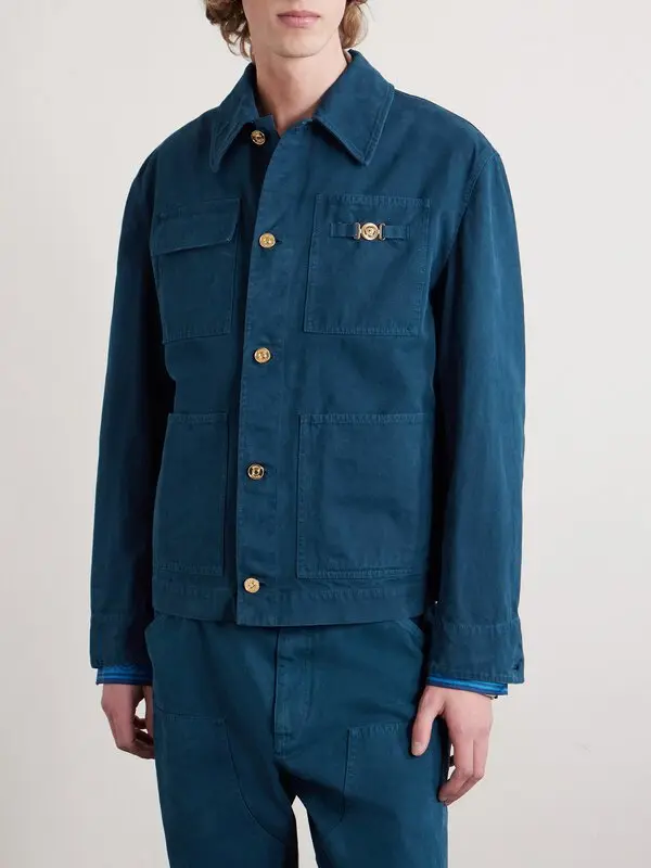 Versace Embellished Cotton-canvas Blouson Jacket