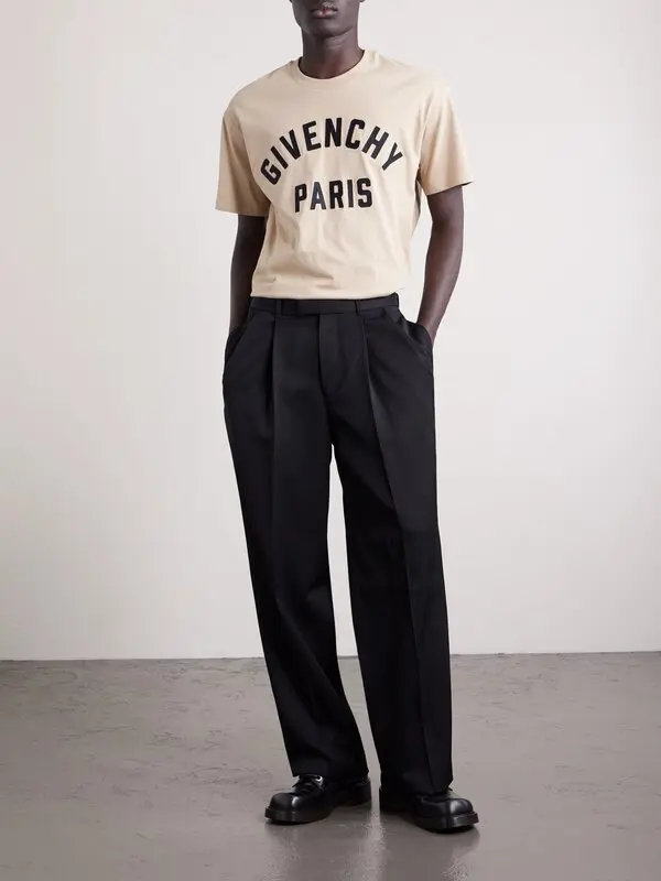 Givenchy Logo-appliquéd Cotton-jersey T-shirt - Neutrals