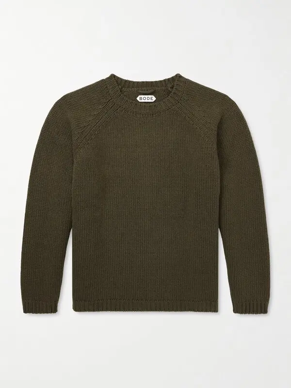 BODE Ribbed-knit Cashmere Sweater