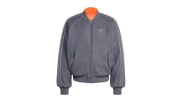 Adidas Superstar Reversible Bomber Jacket - Grey Strata Semi Impact Orange