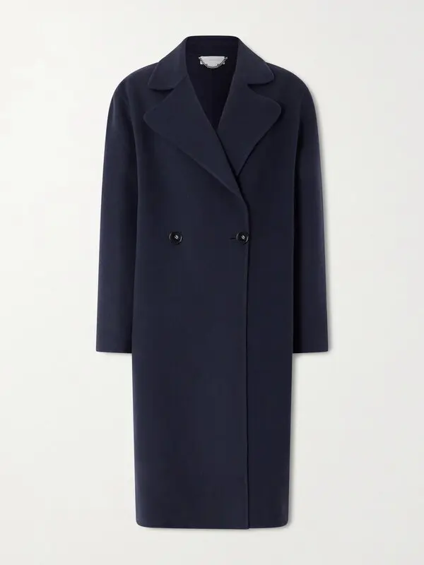 Stella McCartney Double-breasted Wool Coat - Blue