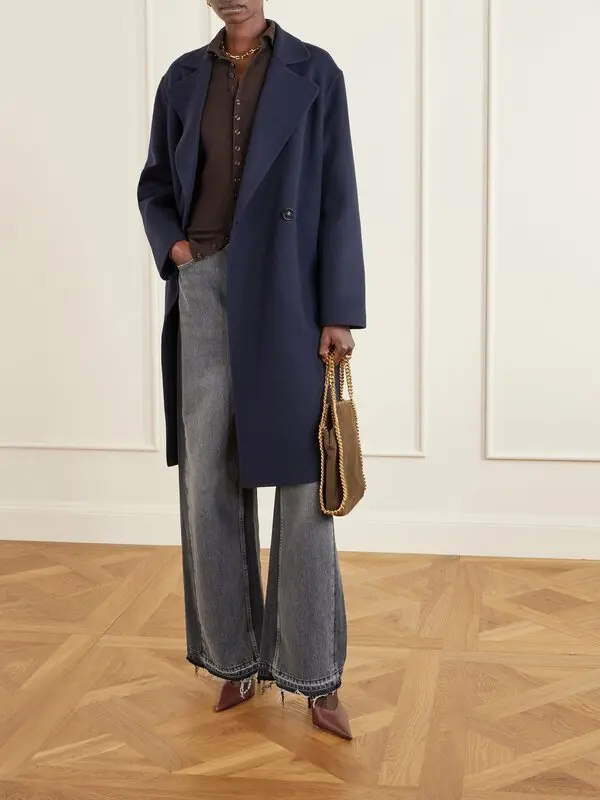 Stella McCartney Double-breasted Wool Coat - Blue