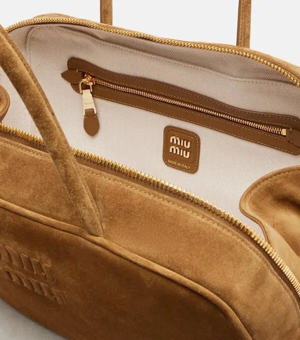 Miu Miu Beau Large Suede Top-handle Bag