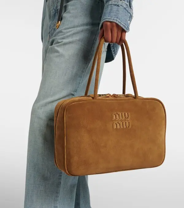 Miu Miu Beau Large Suede Top-handle Bag