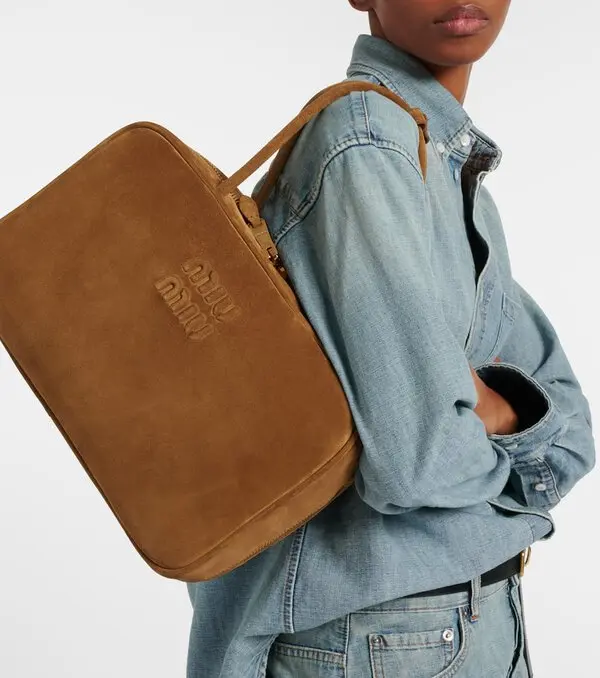 Miu Miu Beau Large Suede Top-handle Bag