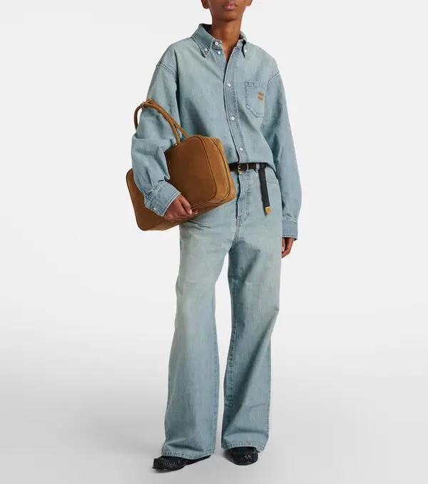 Miu Miu Beau Large Suede Top-handle Bag