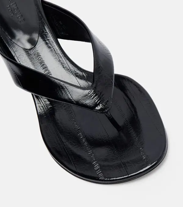 Le Monde Beryl Leather Thong Wedge Sandals