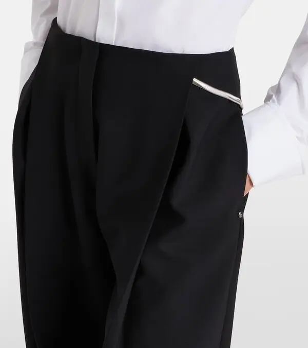 Sportmax Pleated Low-rise Wide-leg Trousers