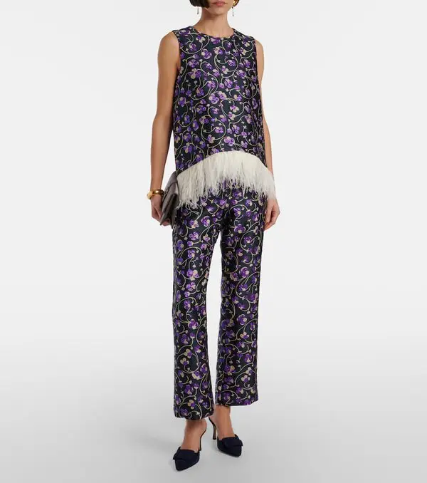 La DoubleJ 24/7 Honeysuckle Jacquard Straight Pants