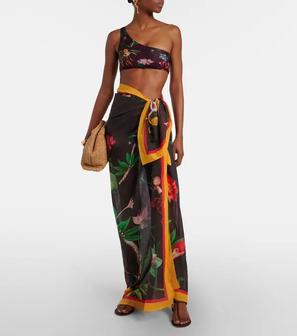 La DoubleJ Zooflora Placee Cotton Beach Cover-up