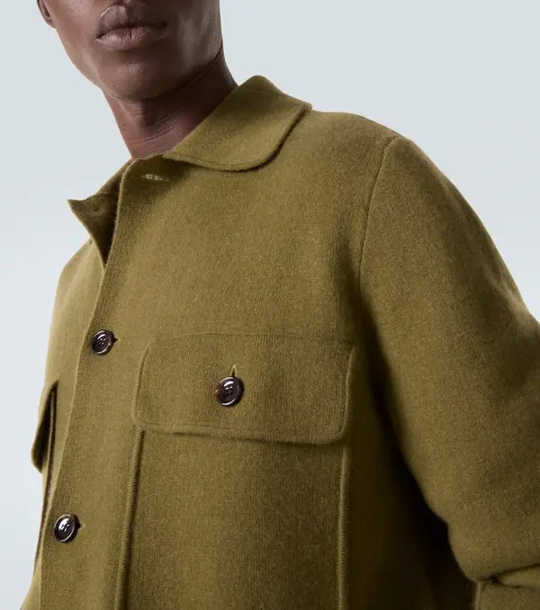ALLUDE Wool And Cashmere Overshirt - Green