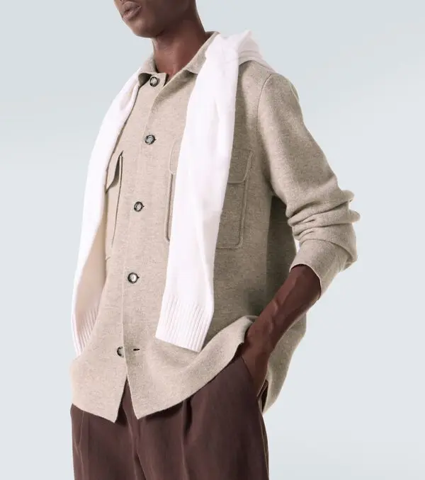 ALLUDE Wool And Cashmere Overshirt - Beige