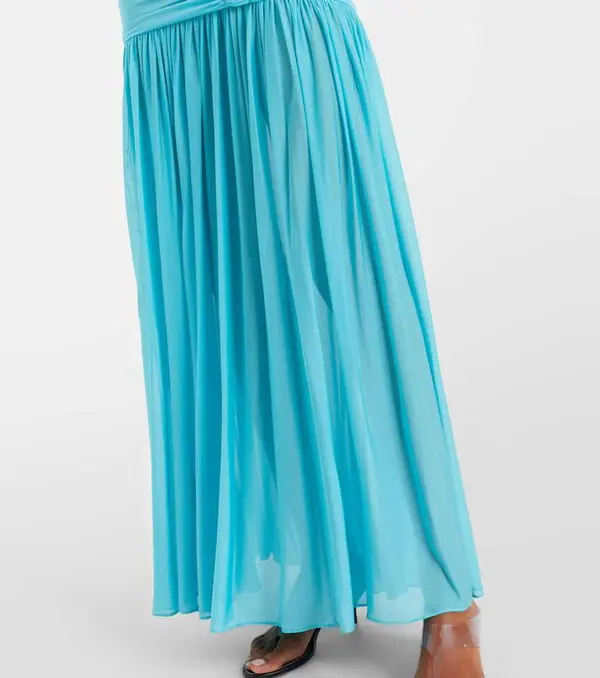 Christopher Esber Orion Ruched Jersey Maxi Dress - Blue