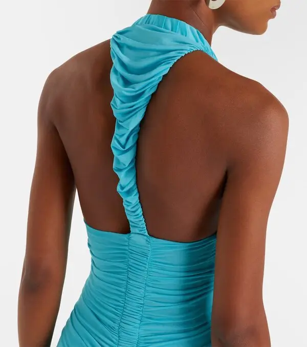 Christopher Esber Orion Ruched Jersey Maxi Dress - Blue