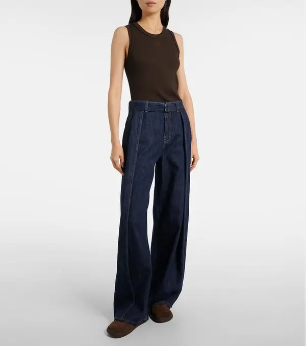 Loewe Belted High-rise Wide-leg Jeans