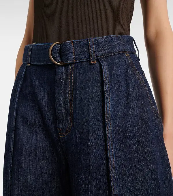 Loewe Belted High-rise Wide-leg Jeans