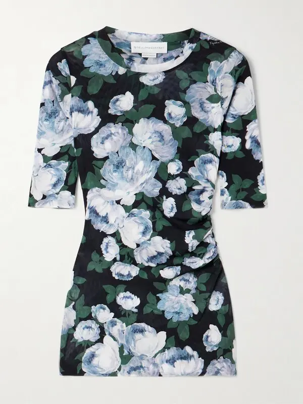 Stella McCartney Floral-print Mesh Top