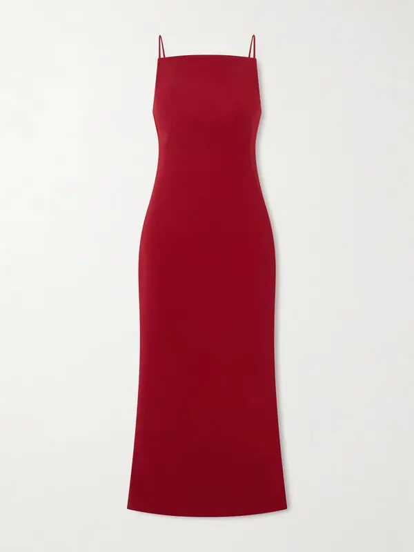 Givenchy Draped Cady Midi Dress - Red