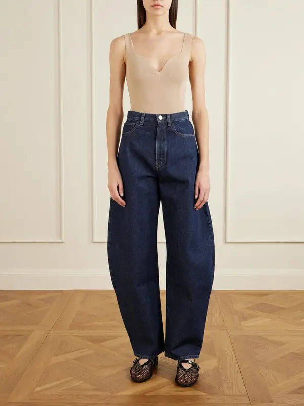 Alaïa High-rise Barrel-leg Jeans - Blue
