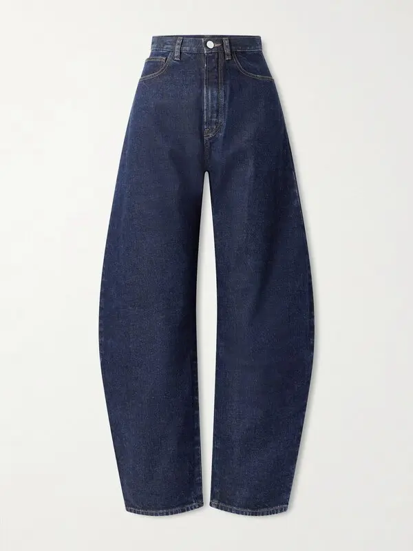 Alaïa High-rise Barrel-leg Jeans - Blue