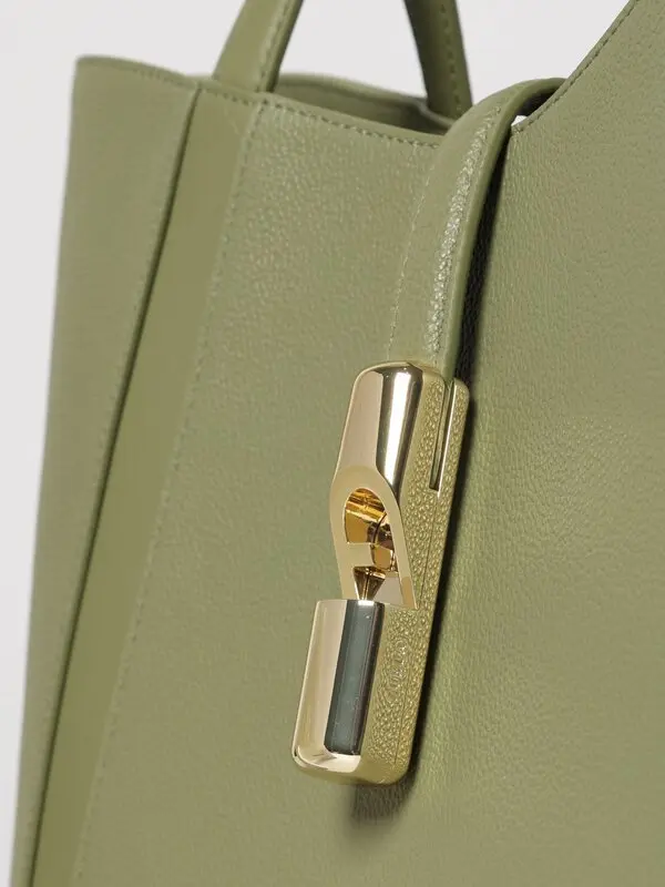 Furla Tote Bag With Gold Tone Clasp - Green