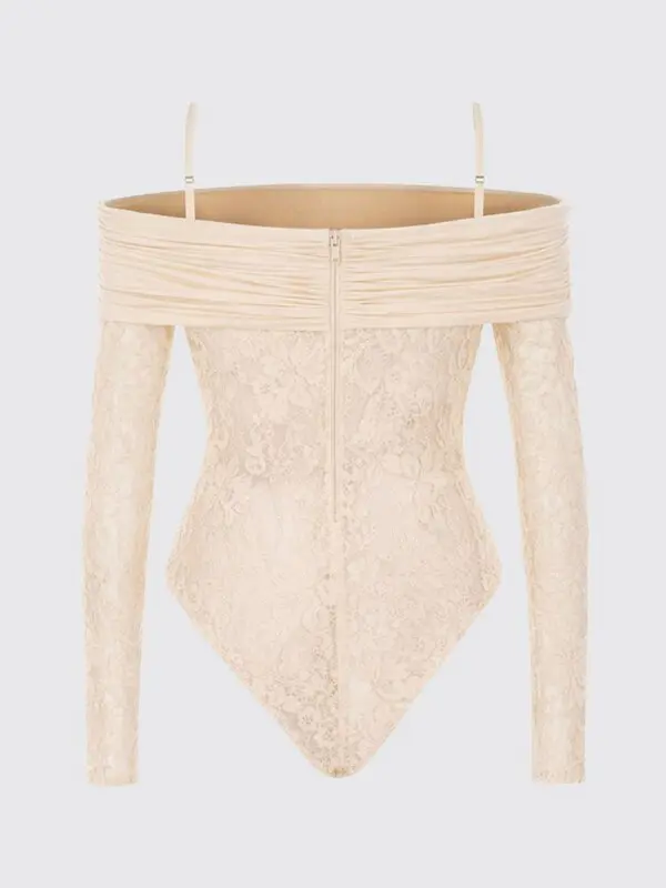 Zimmermann Off-the-shoulder Lace Bodysuit - Beige