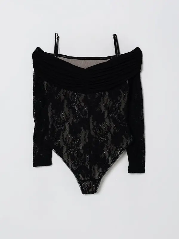 Zimmermann Lace Bodysuit With Off-the-shoulder Neckline - Black