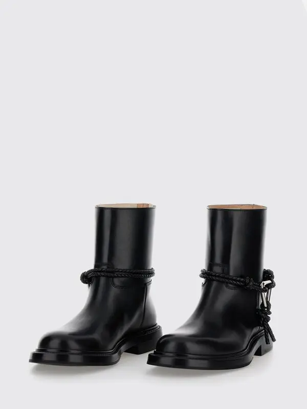 Bottega Veneta Braided Leather Ankle Boots - Black